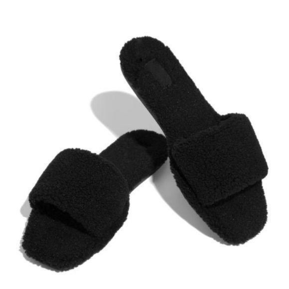 Shoes | New Cozy Faux Sherpa Teddy Slides In Carmel | Poshmark